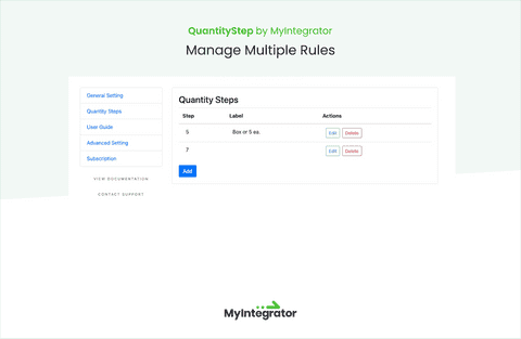 Custom Product Quantity Steps for BigCommerce - MyIntegrator